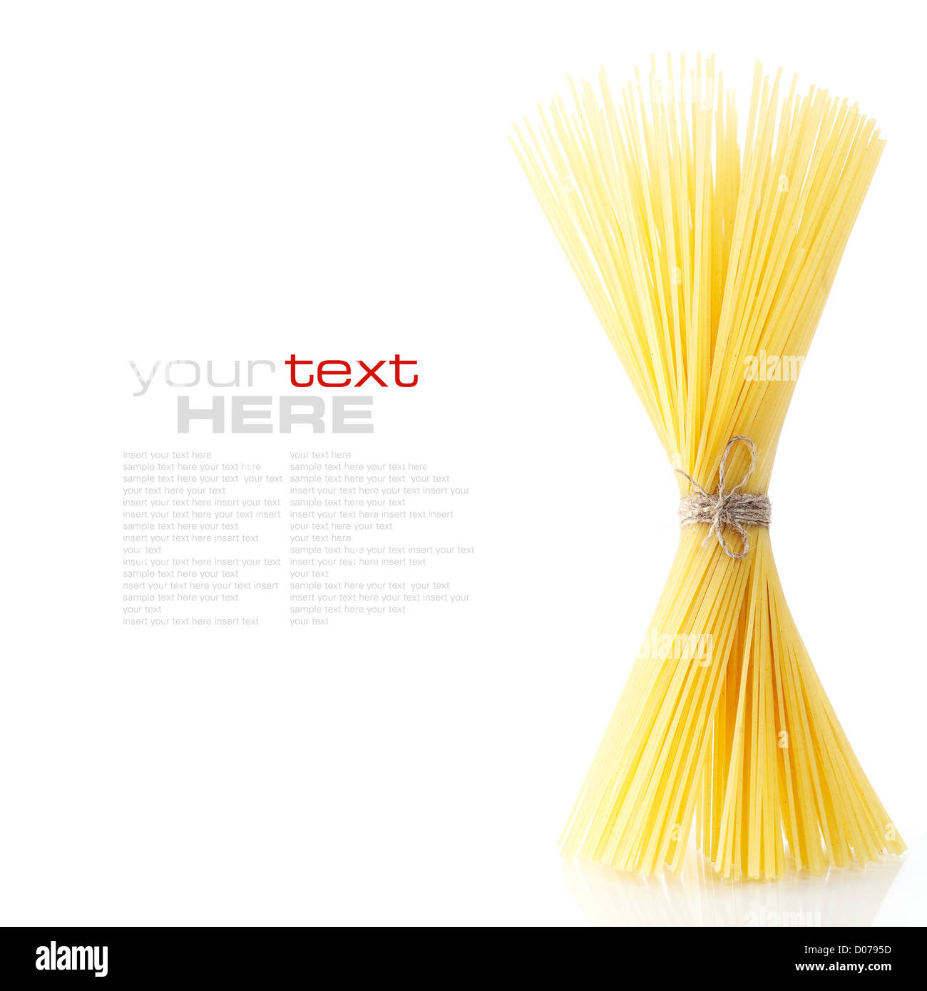 Close up of Spaghetti isolated on white background (with space for text ...
