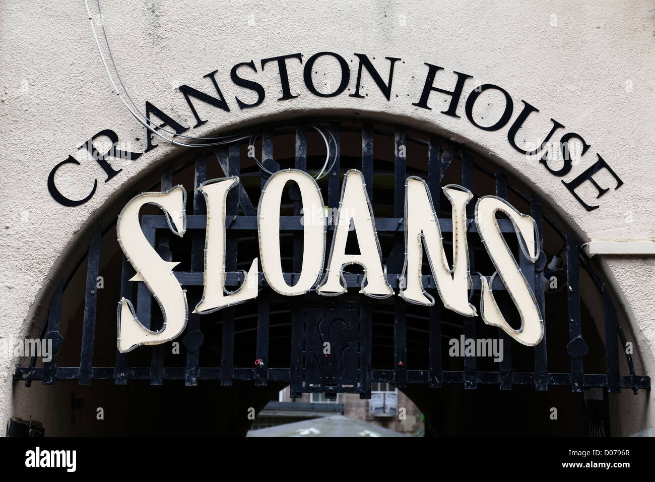 Sloans and Cranston House sign in Glasgow, Scotland, UK Stock Photo - Alamy