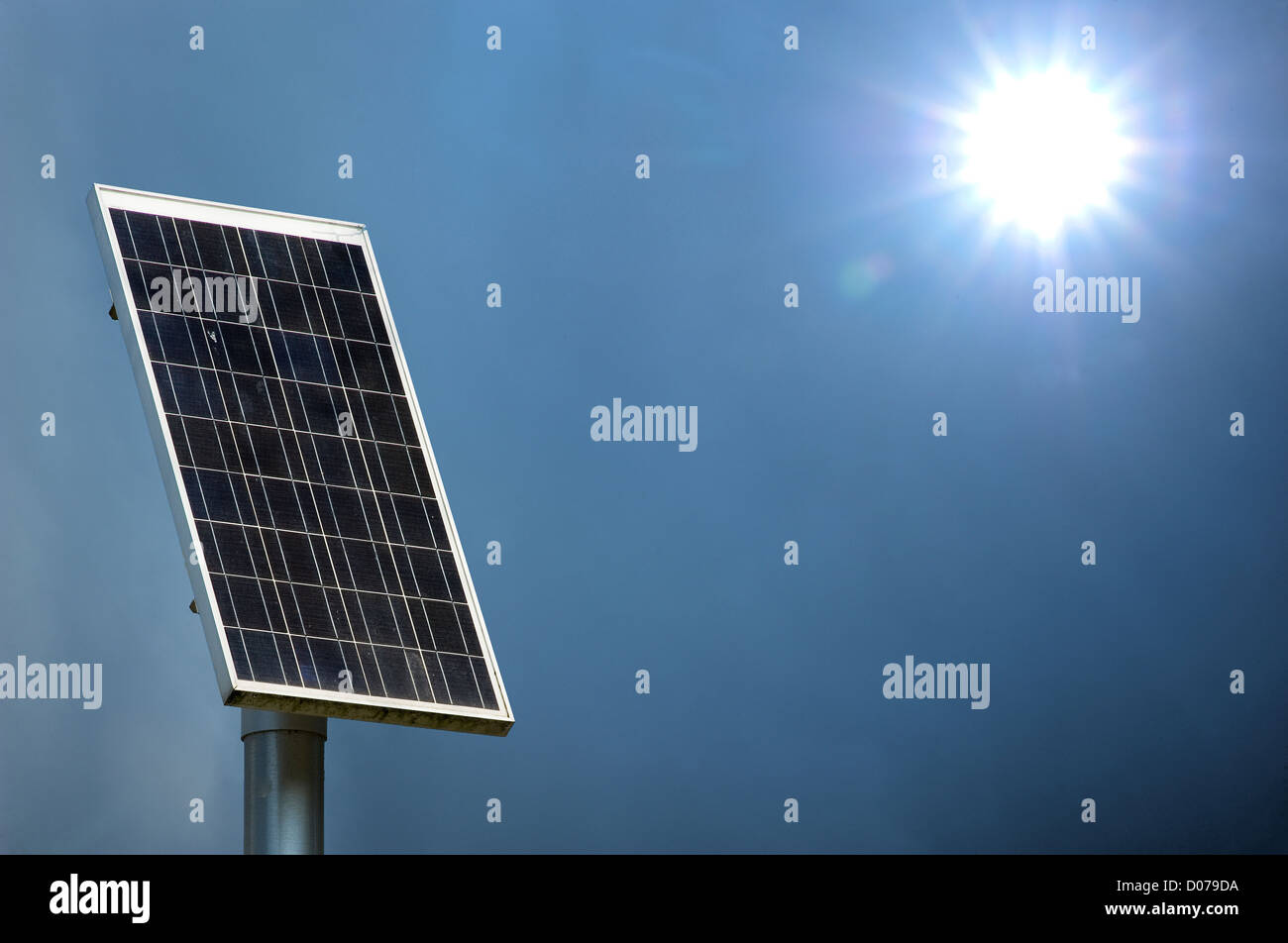 Solar panel illuminated by the sun Stock Photo - Alamy