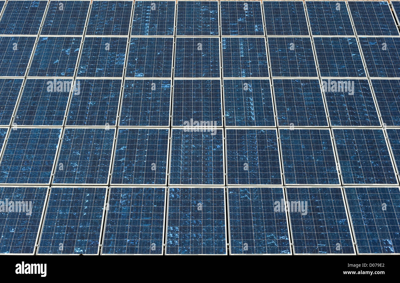 A lot of Sun Panels on the roof Stock Photo - Alamy