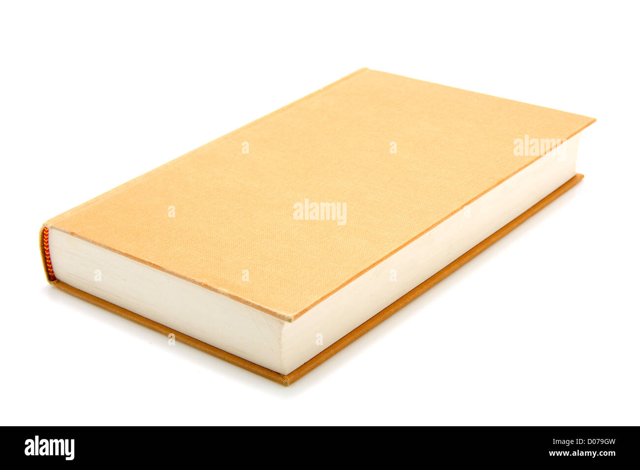 One brown book, you see the front with empty cover, isolated on white ...