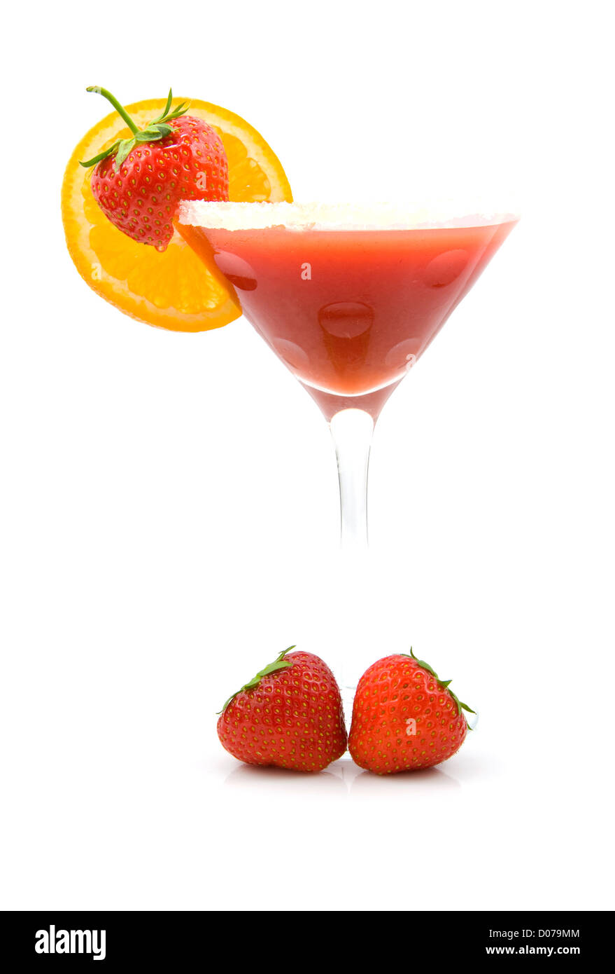 Tropical strawberry cocktail isolated on white background Stock Photo ...