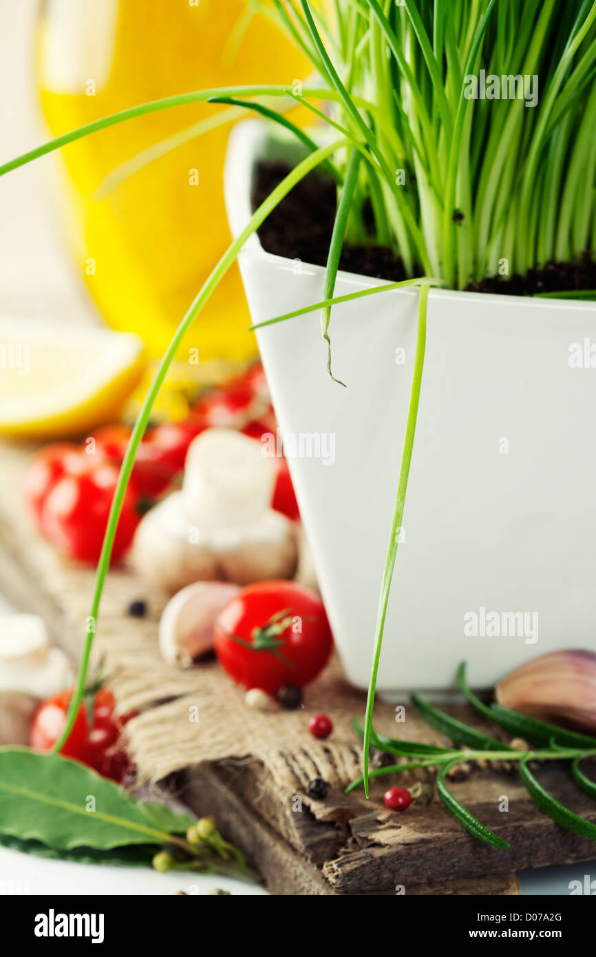 fresh chives and ingredients Stock Photo - Alamy