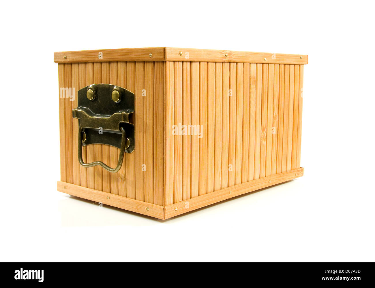 Empty wooden box isolated on white background Stock Photo - Alamy