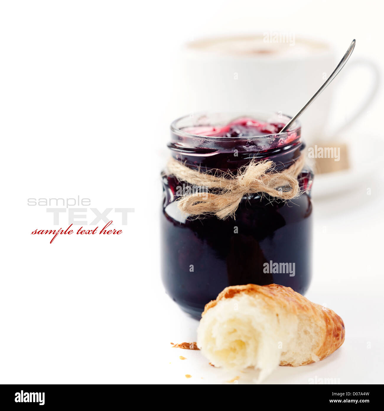 Coffee, croissants and jam Stock Photo - Alamy