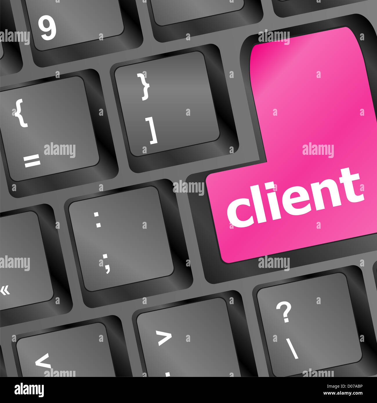 Client key in place of enter key - business concept Stock Photo - Alamy