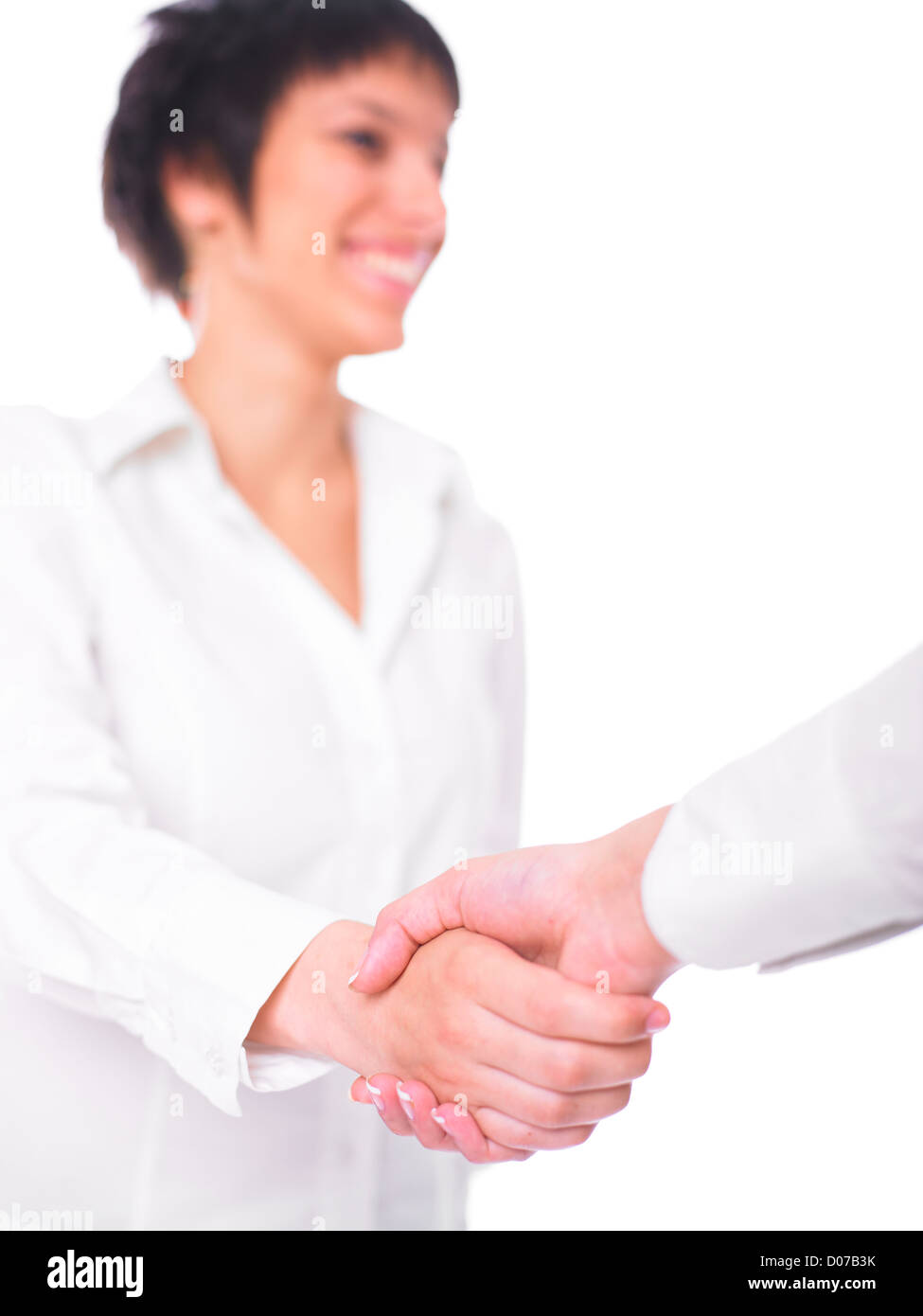Handshake Handshaking isolate on white Stock Photo - Alamy