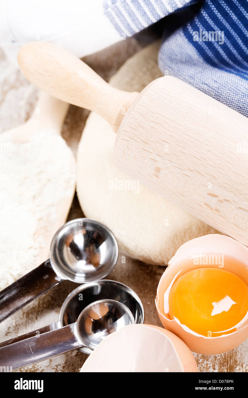The preparations for making fresh homemade bread Stock Photo - Alamy