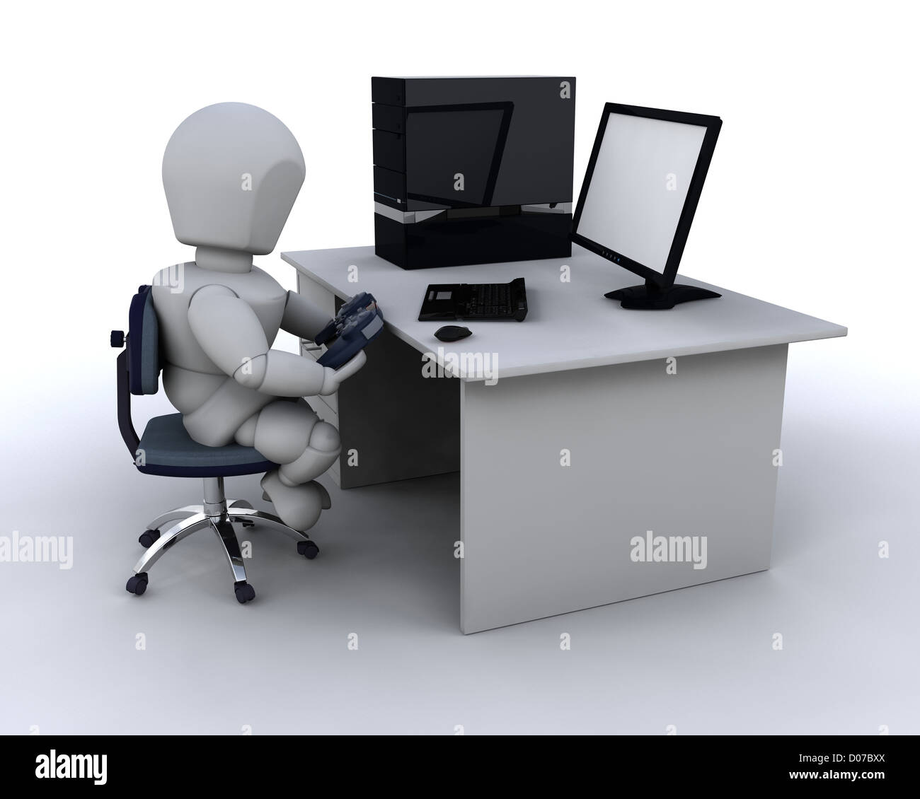 3d render of man playing computer games Stock Photo - Alamy