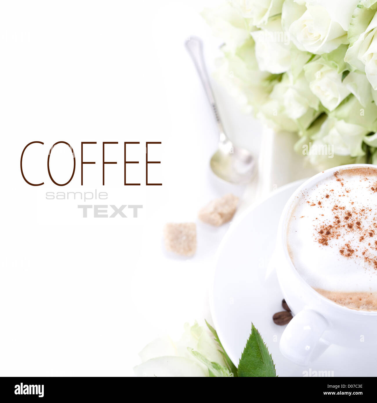 cup of coffee and roses Stock Photo - Alamy