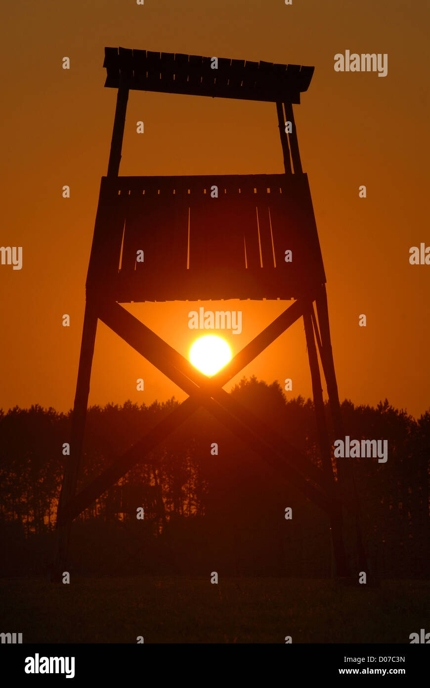A watchtower in Auschwitz Stock Photo - Alamy