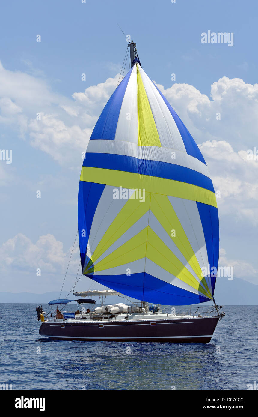 Beneteau Sailing Cruiser with Gennaker foresail Stock Photo - Alamy