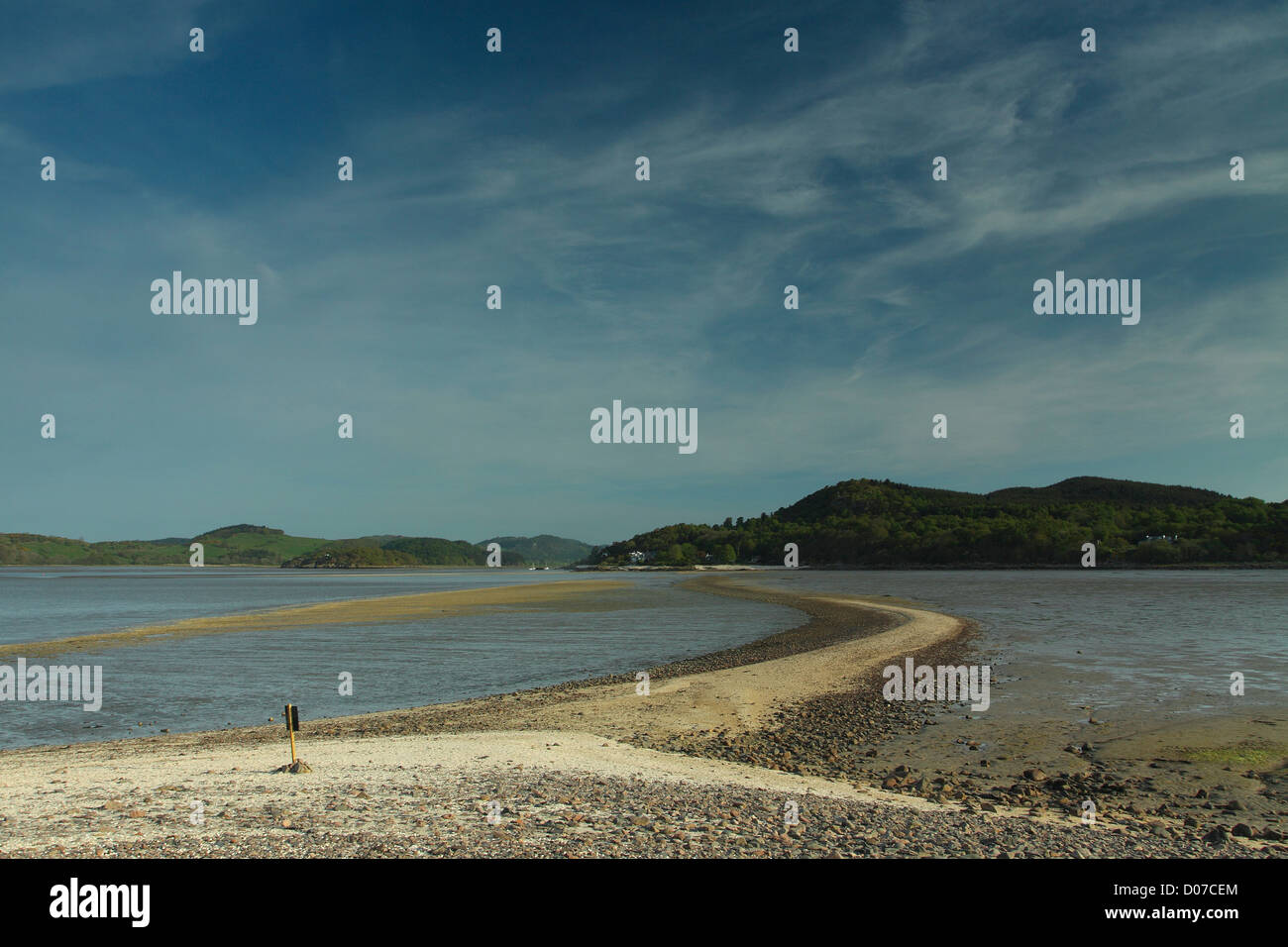 Causeway leading from Rough Island to Kippford, Galloway Stock Photo ...