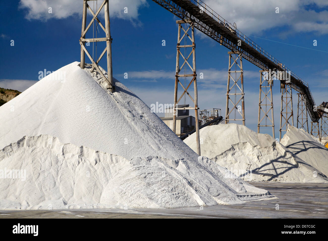 Stockpiles of Salt, Lake Grassmere Saltworks, Marlborough, South Island ...
