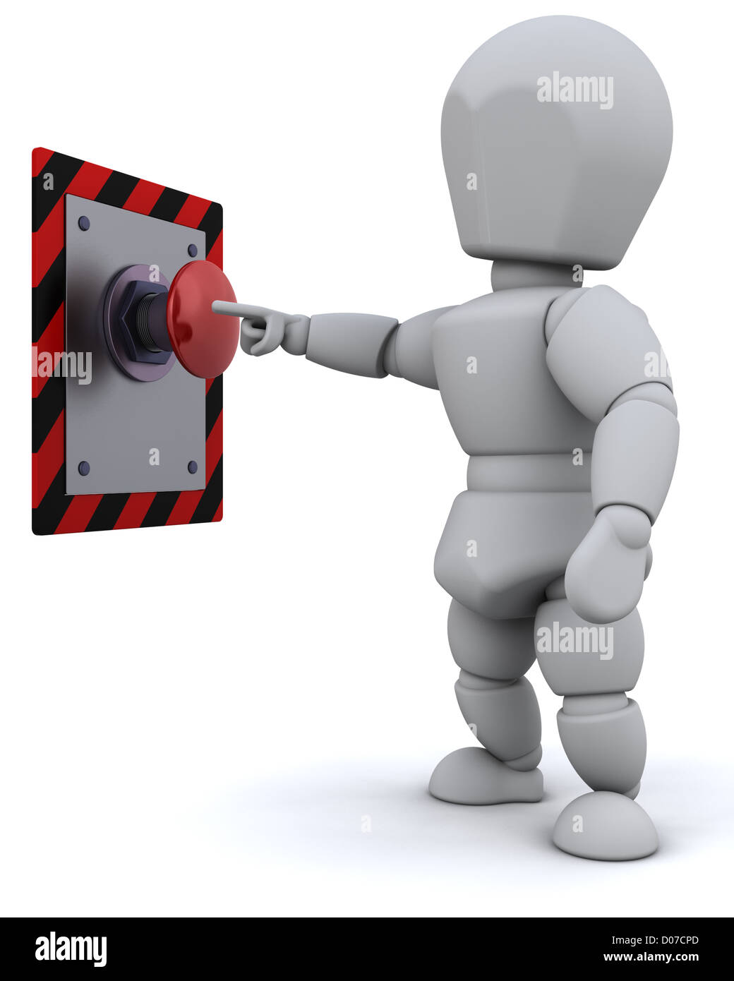 3D render of a push button choice decision Stock Photo - Alamy