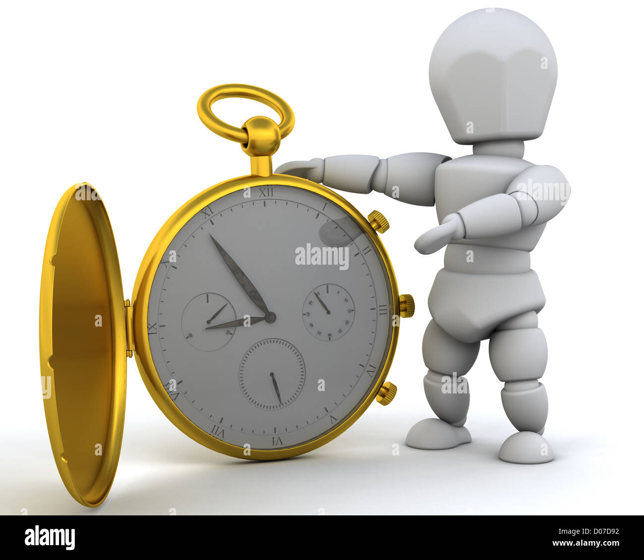 3D render of a man with classic pocket watch Stock Photo - Alamy
