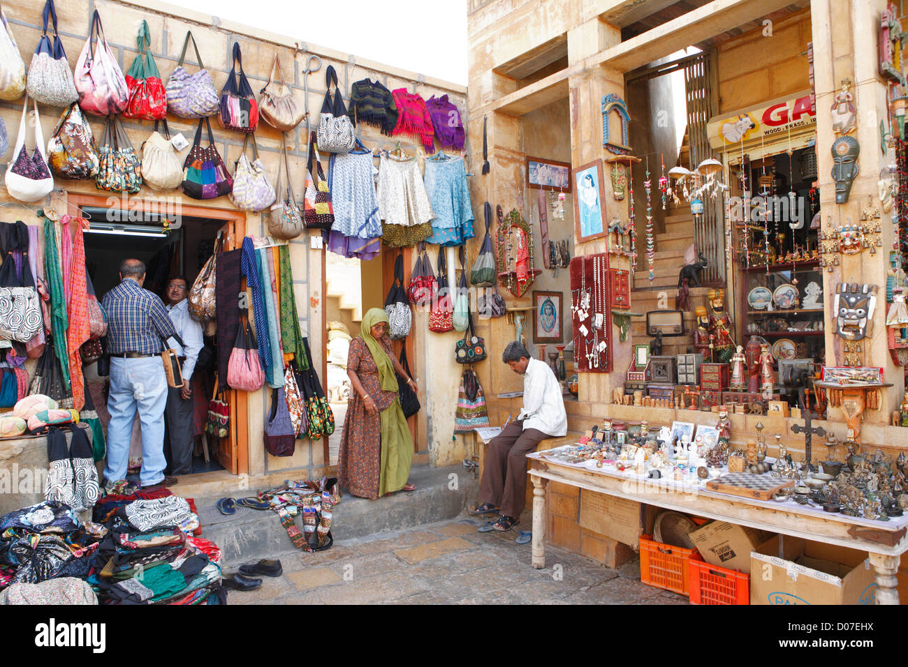 A shop of traditional Rajasthani items in Jaisalmer Fort, Jaisalmer ...