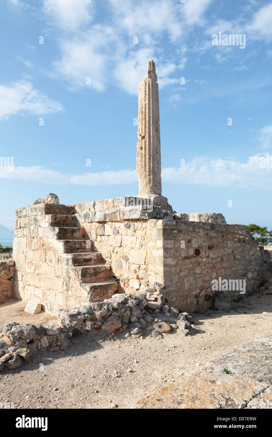 The one ancient column still standing at the 6th Century BC temple to ...