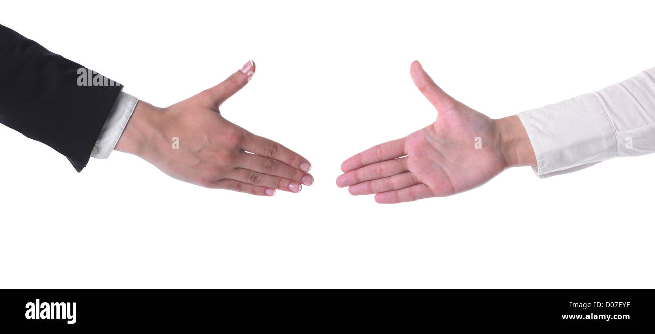Hand Ready For Handshaking isolated on white background Stock Photo - Alamy