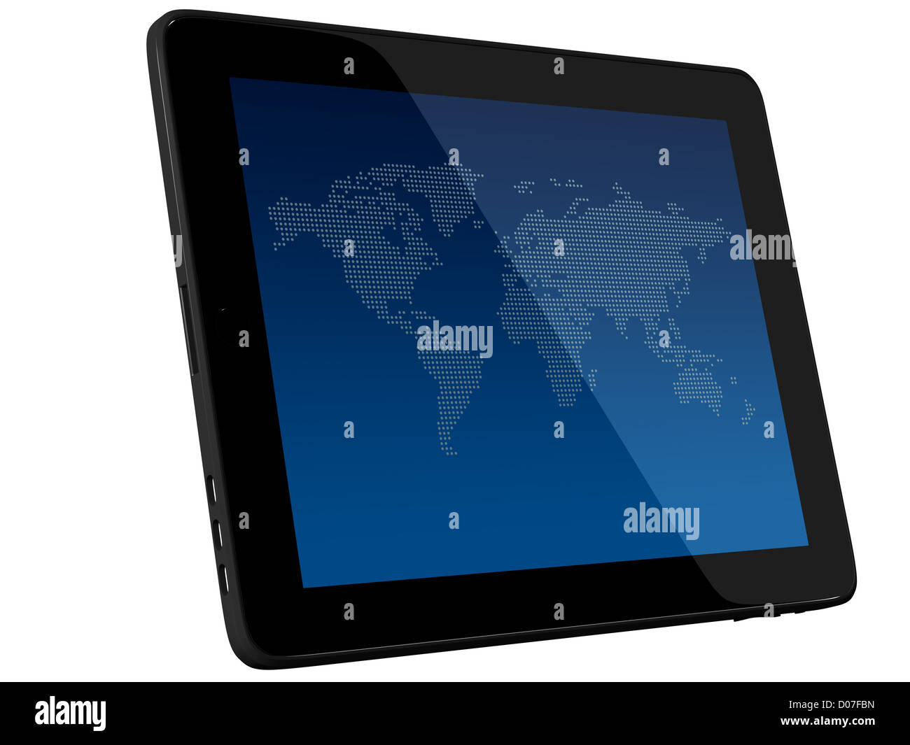 Wordl Map On Tablet PC Computer Monitor Stock Photo - Alamy