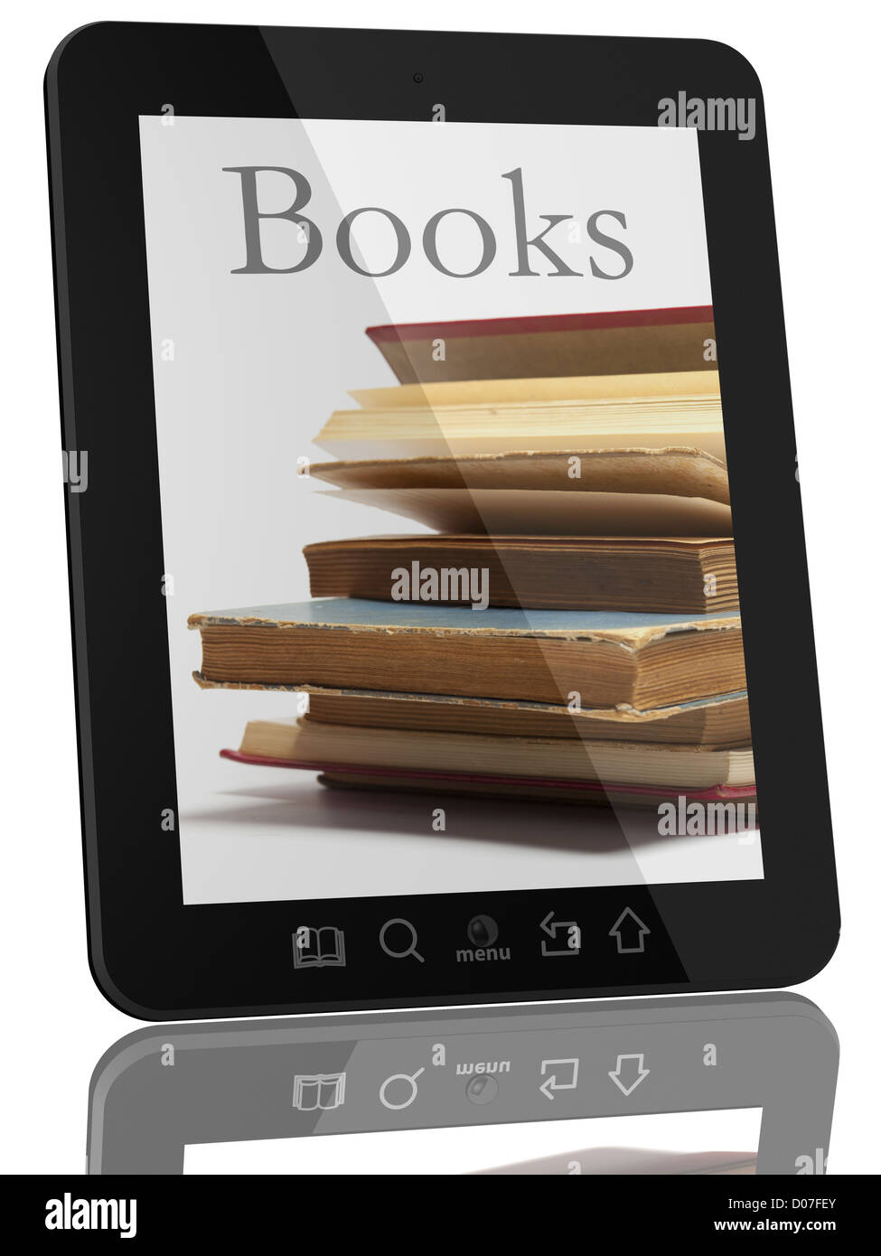 Generic Tablet Computer and book Stock Photo - Alamy