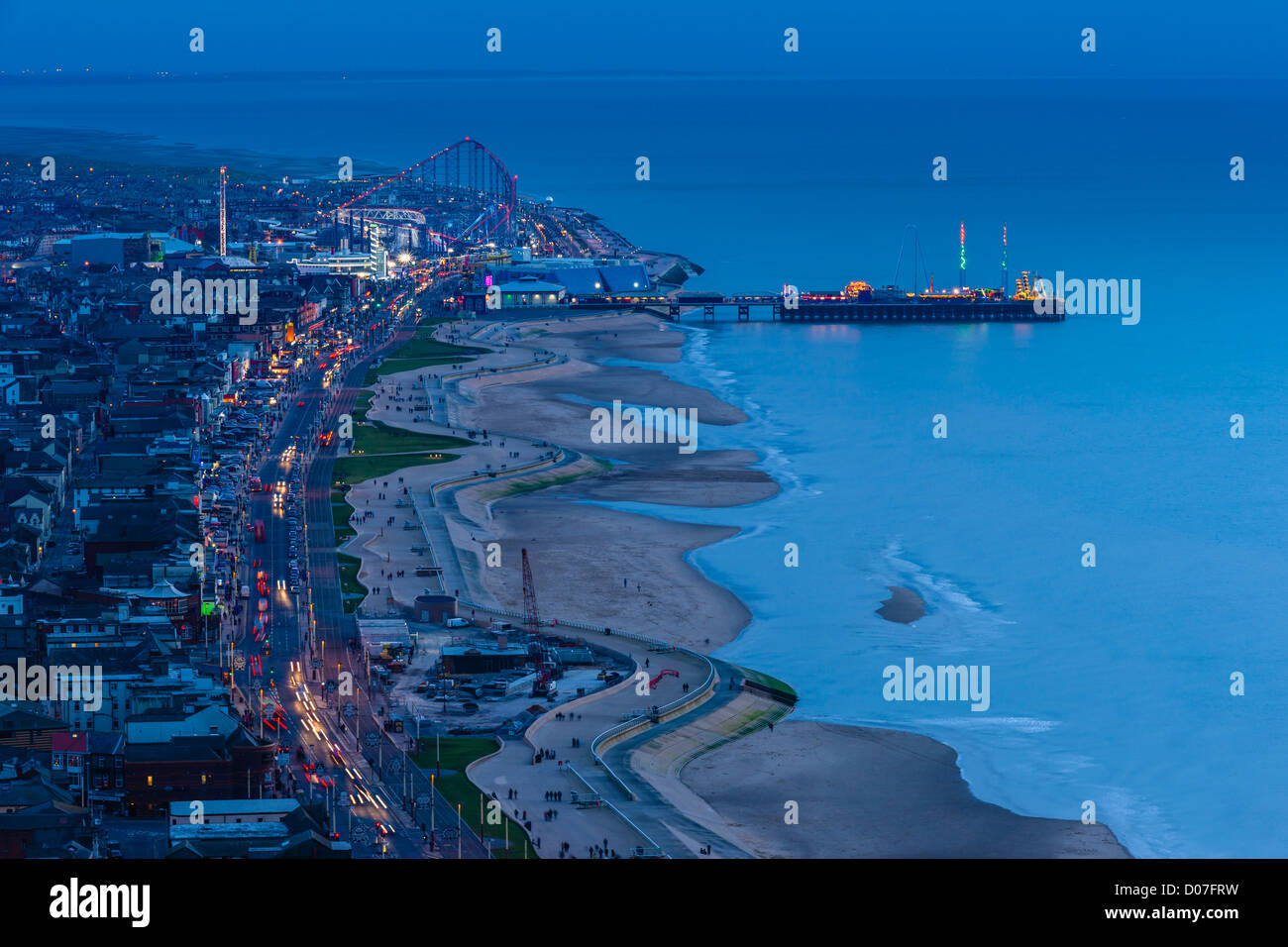 Blackpool, Lancashire - view from the observation balconies at the top ...