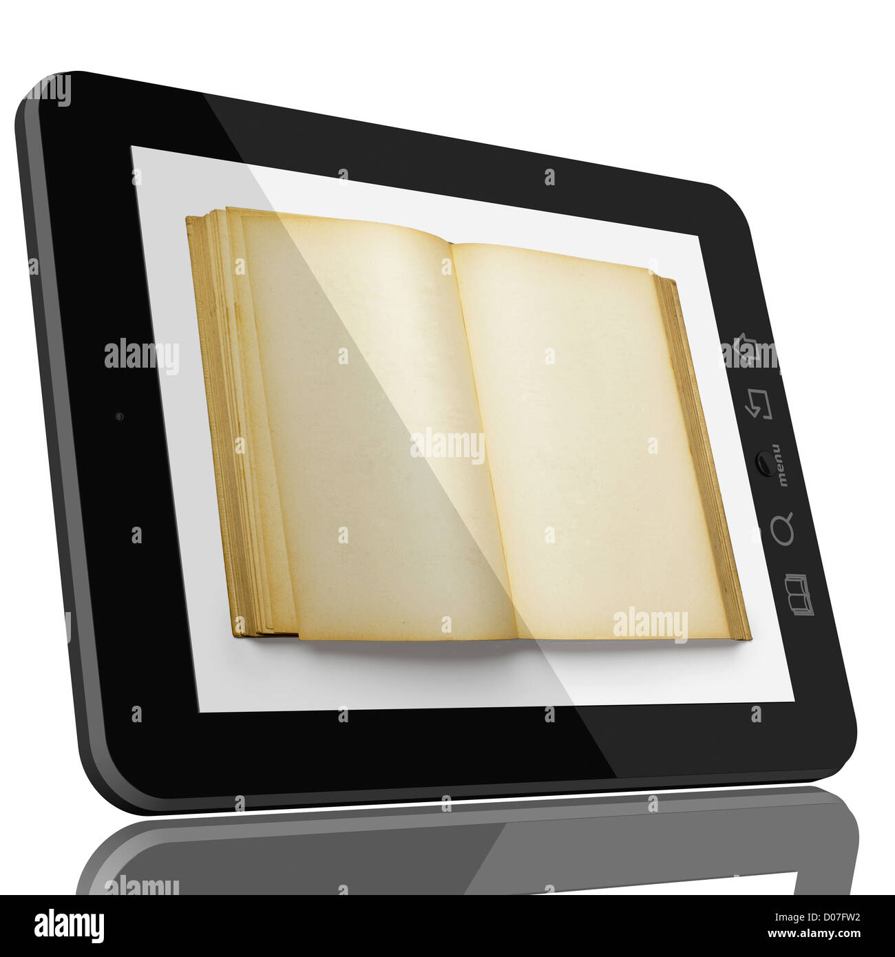 Tablet PC Computer and book - Digital Library Concept Stock Photo - Alamy