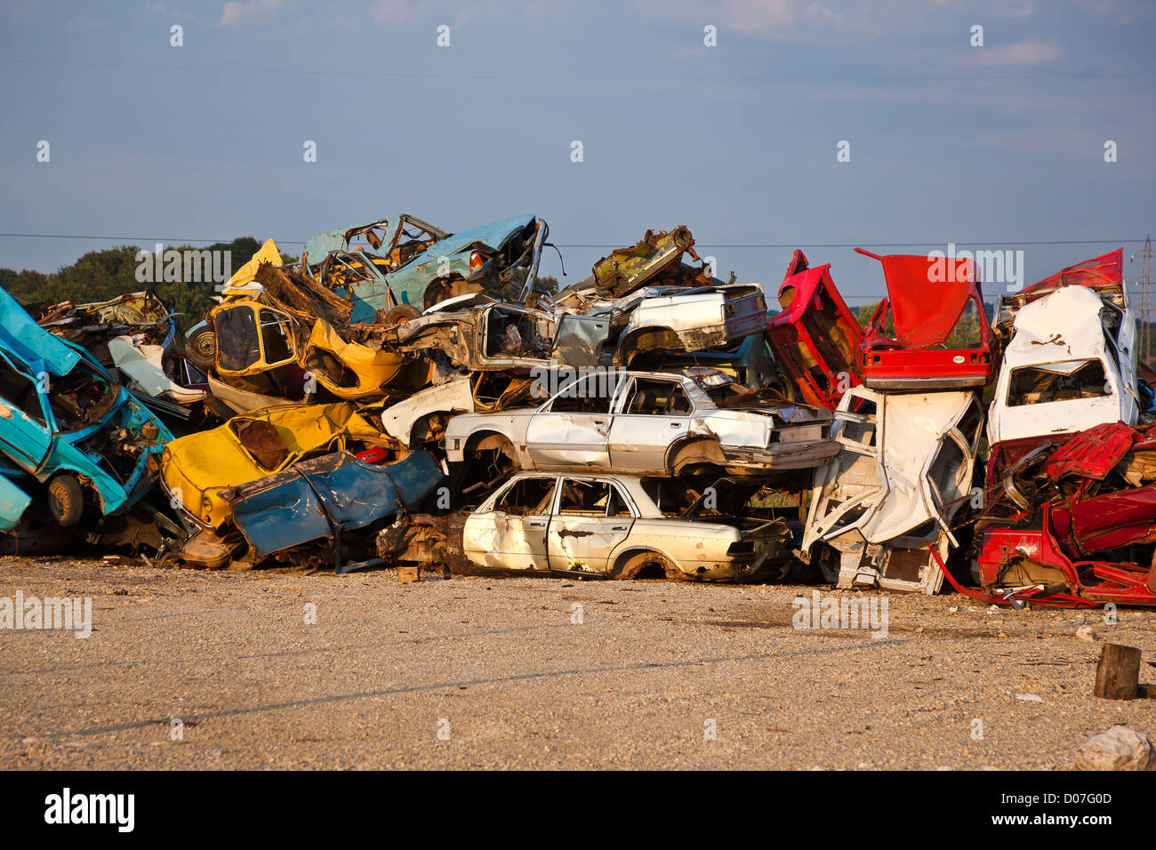 Old Junk Cars On Junkyard Stock Photo - Alamy
