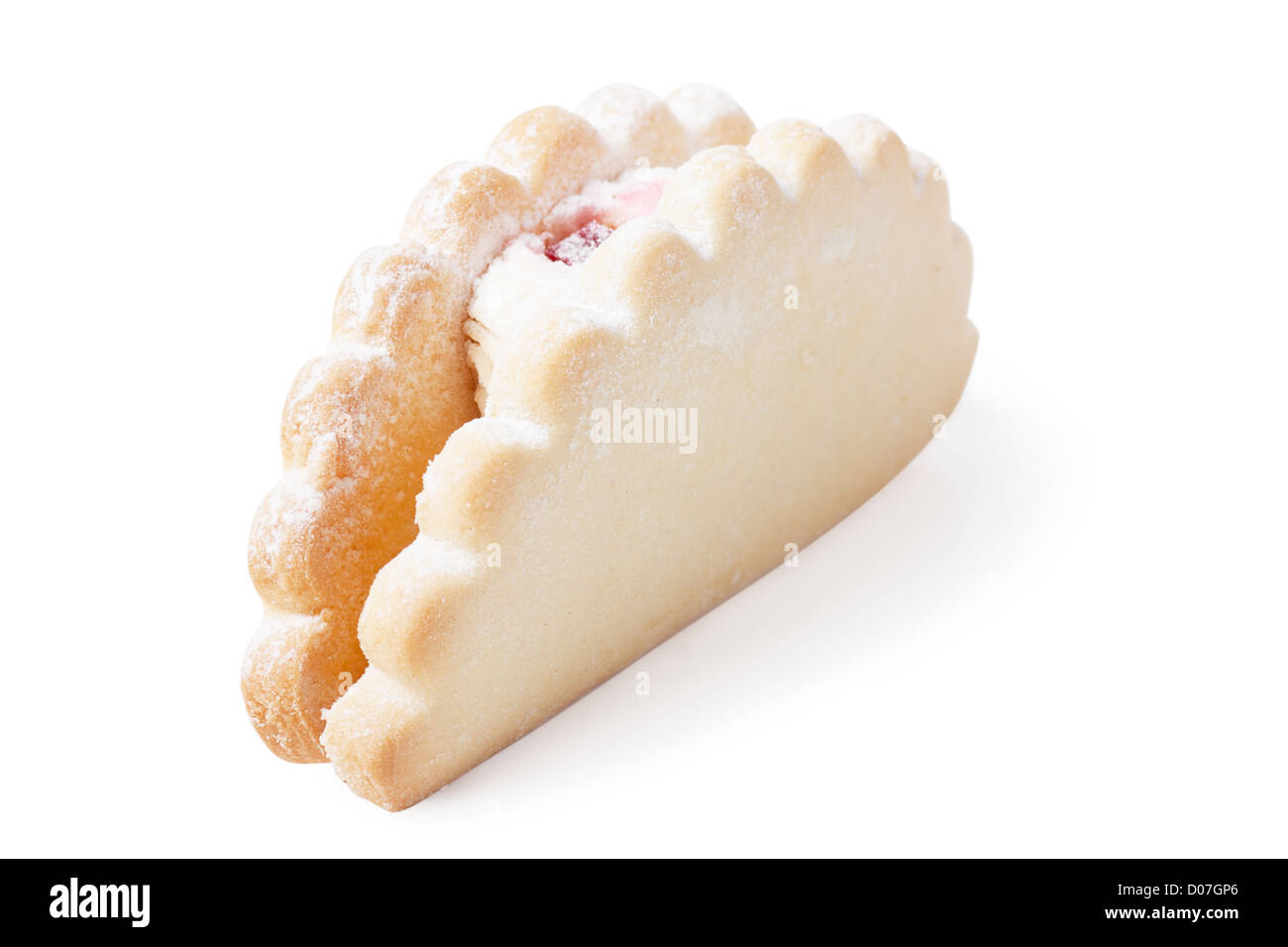 Single pastry with cream isolated over white background Stock Photo - Alamy
