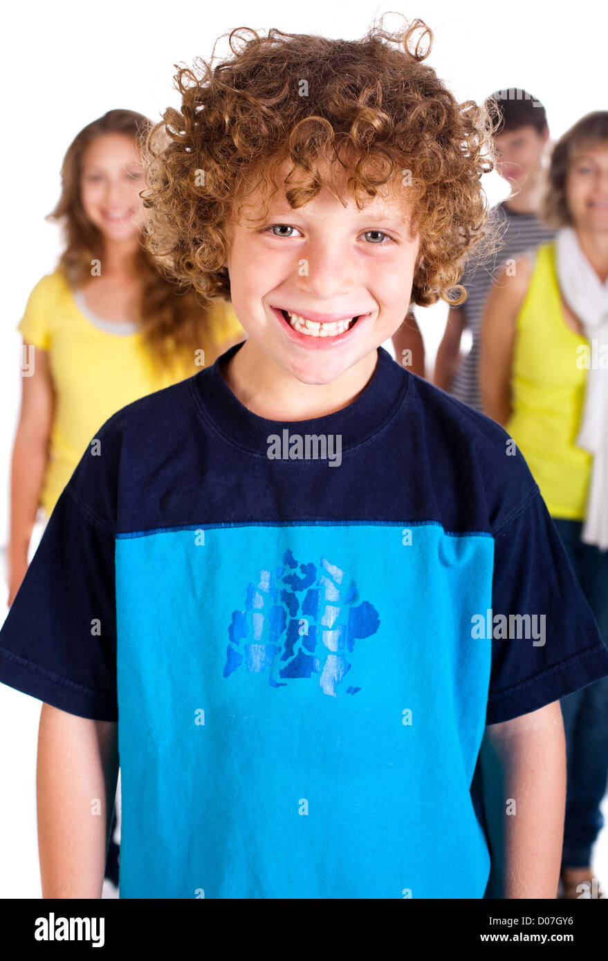 Portrait happy kid white background hi-res stock photography and images ...