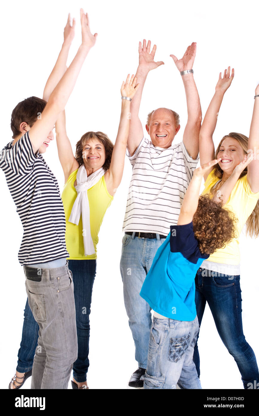 Family isolated on white background Stock Photo - Alamy