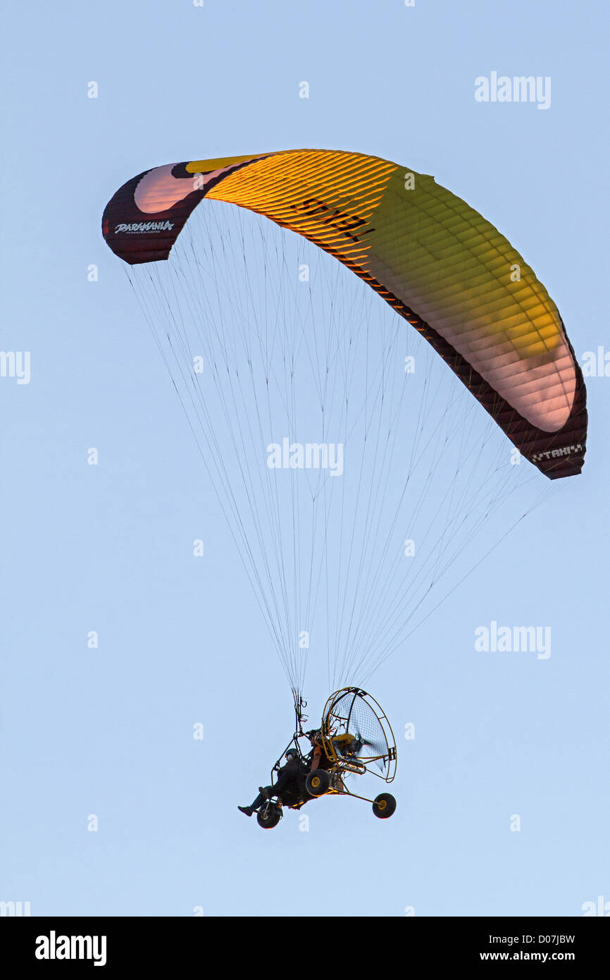 FLIGHT IN A 2-SEAT PARAMOTOR EURE-ET-LOIR (28) FRANCE Stock Photo - Alamy