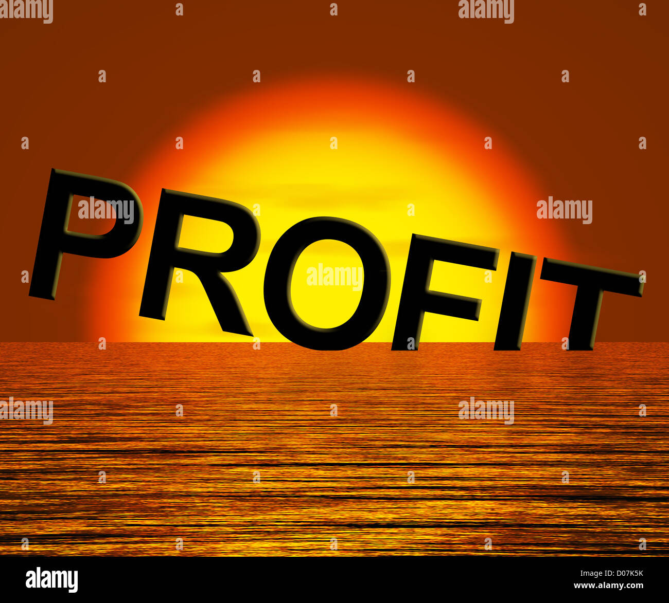 Profit Letters Sinking As Symbol for Unprofitable Business And Failure ...