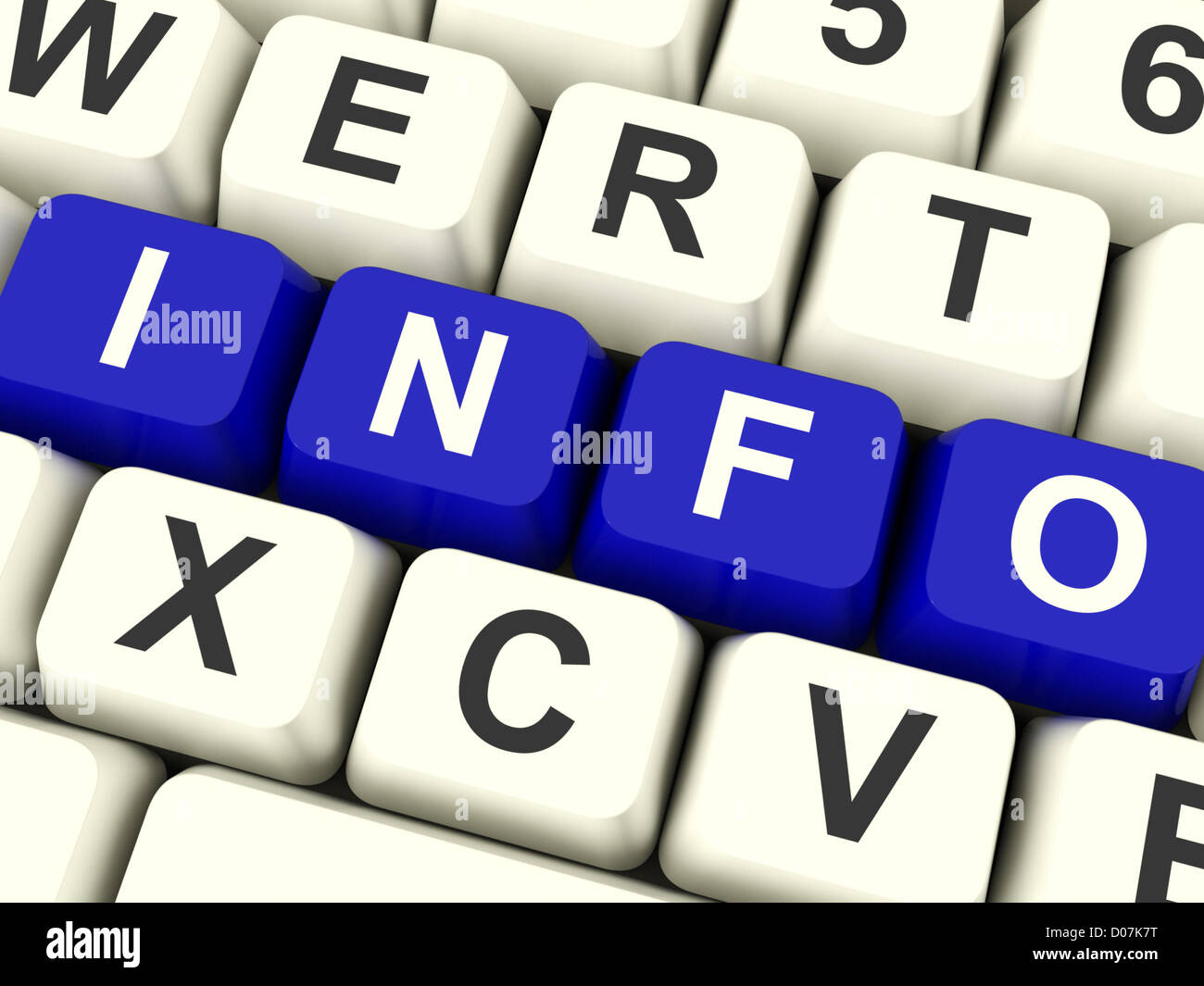 Info Computer Keys In Blue Showing Info And Support Stock Photo - Alamy