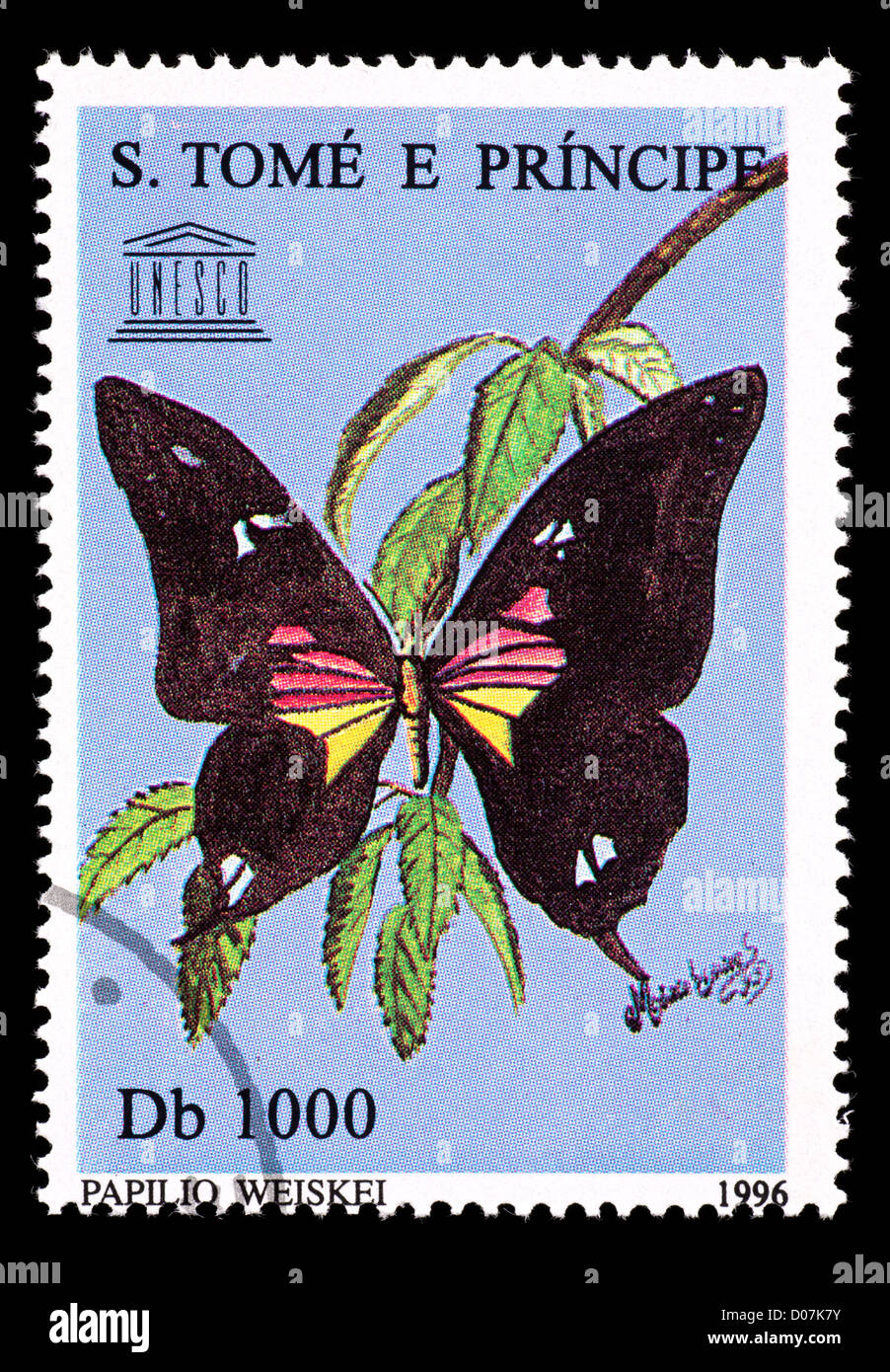 Postage stamp from Saint Thomas and Prince depicting a swallowtail ...