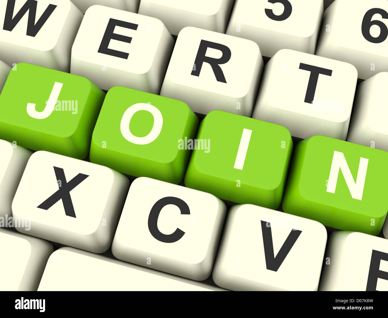 Join Computer Key In Green Showing Subscription And Registrations Stock ...
