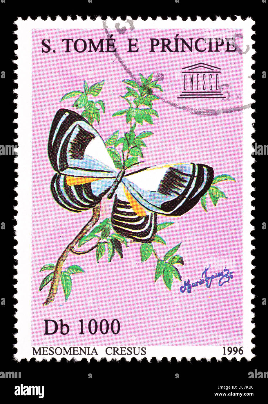 Postage stamp from Saint Thomas and Prince depicting a butterfly ...