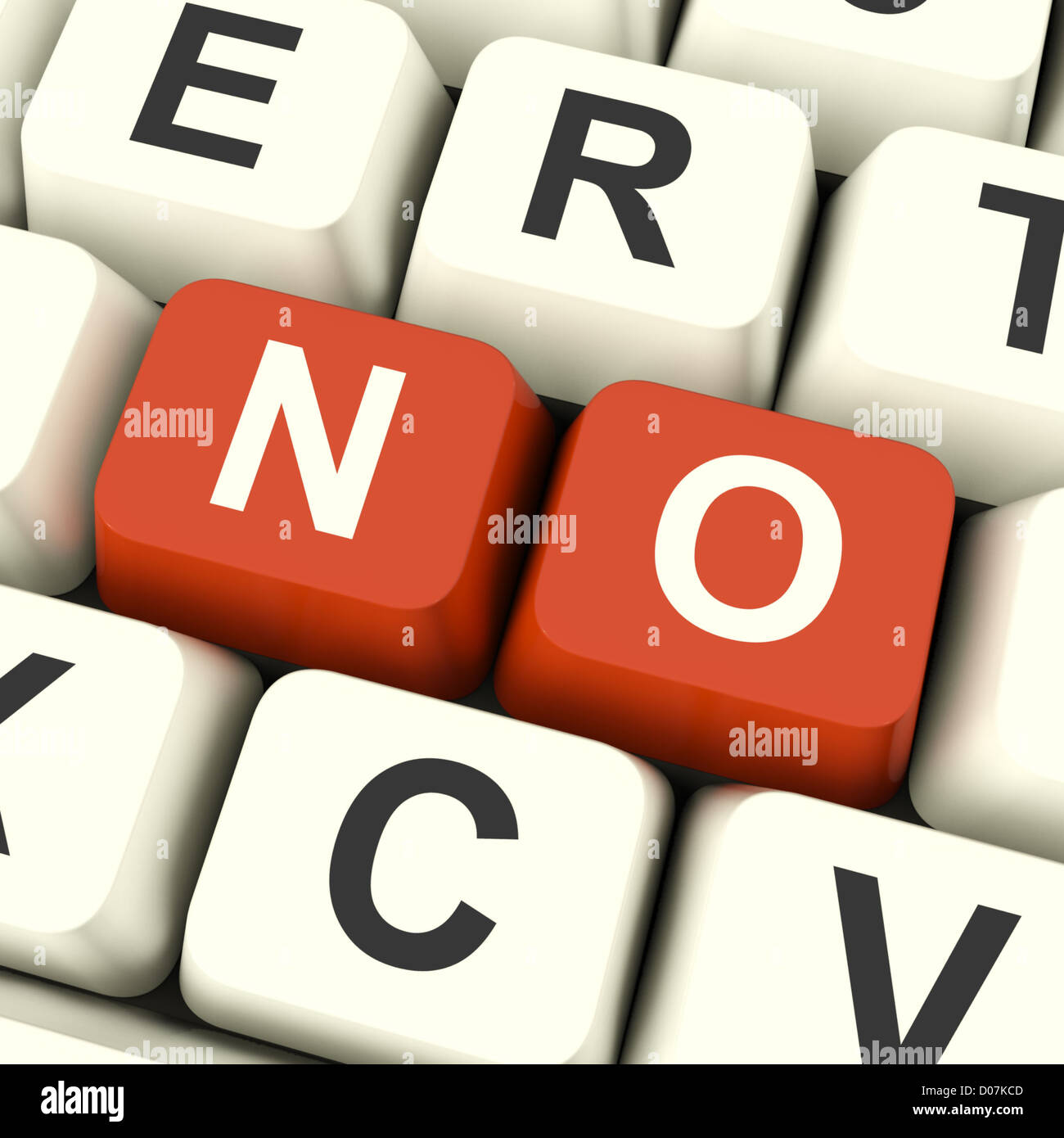 No Computer Keys In Red Showing Denial Panic And Negativity Stock Photo ...
