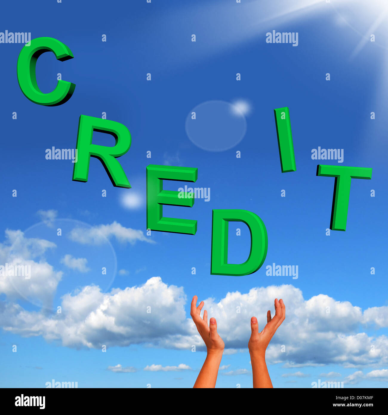 Catching Credit Letters As Symbol For Financial Loans Stock Photo - Alamy