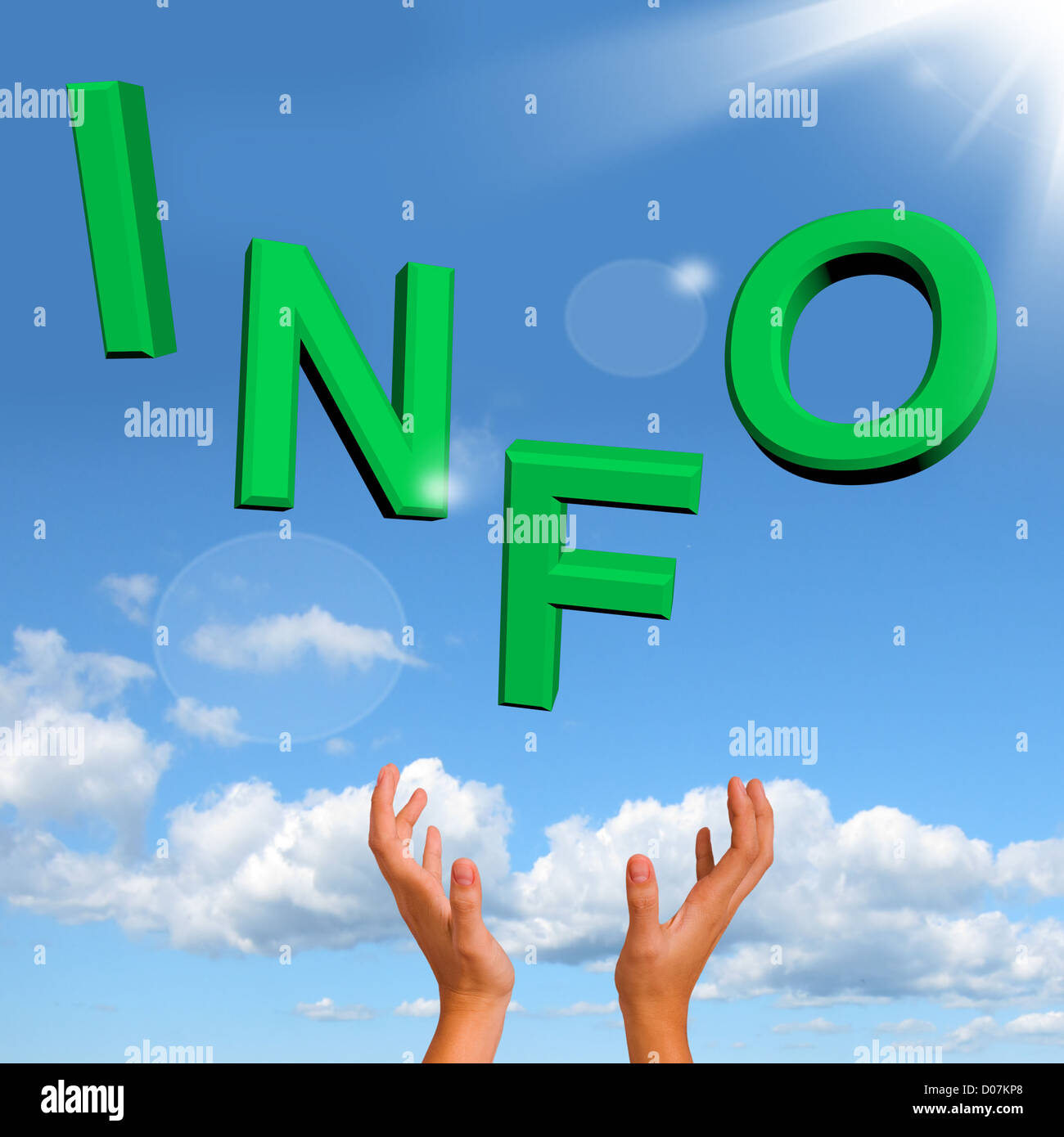 Catching Info Letters Showing Information And Support Stock Photo - Alamy