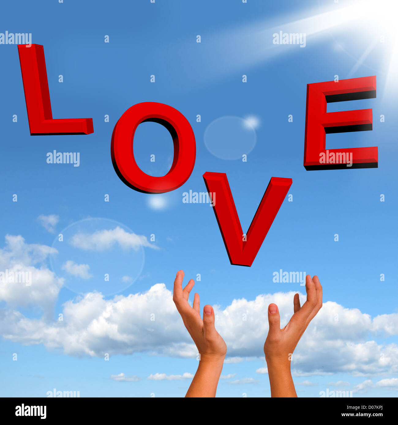 Catching Love Letters Showing Heart And Romance For Valentines Stock ...