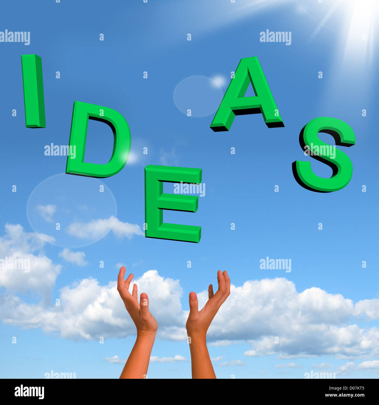 Catching Ideas Letters Showing Concept Or Creativity Stock Photo - Alamy