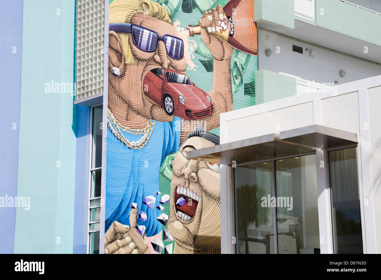 Mural on Collins Avenue,South Beach,Miami Beach City,Florida,USA Stock ...