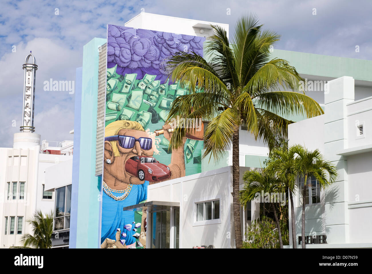 Mural on Collins Avenue,South Beach,Miami Beach City,Florida,USA Stock ...