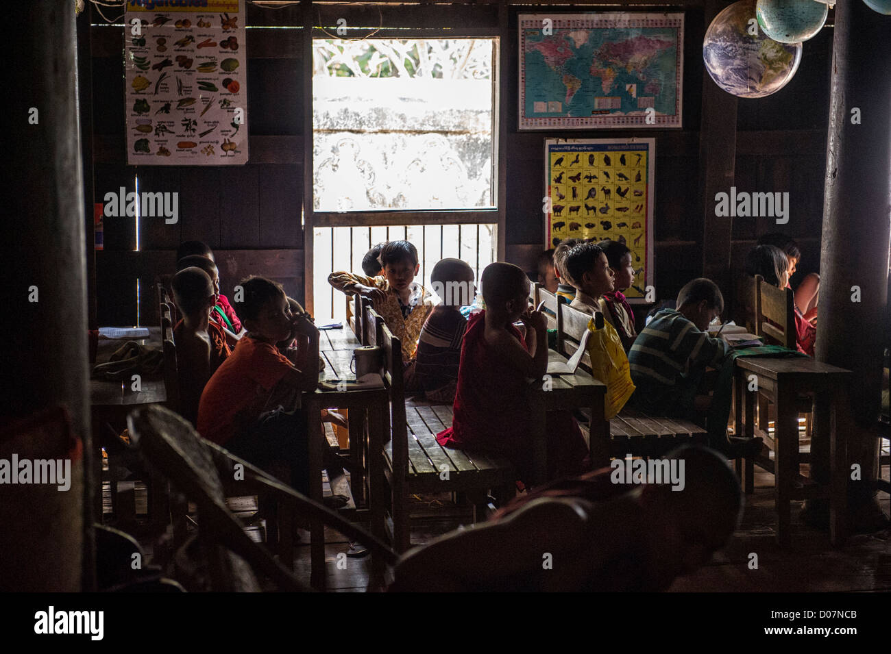 Classroom at the Maha Aungmye Bonzan Monastery Myanmar Stock Photo - Alamy