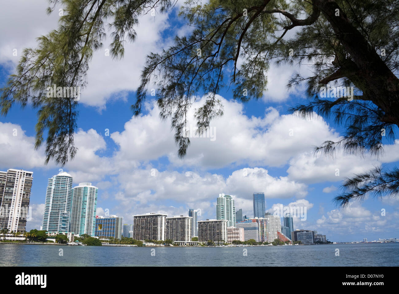 Miami skyline viewed from Key Biscayne,Florida,USA Stock Photo - Alamy