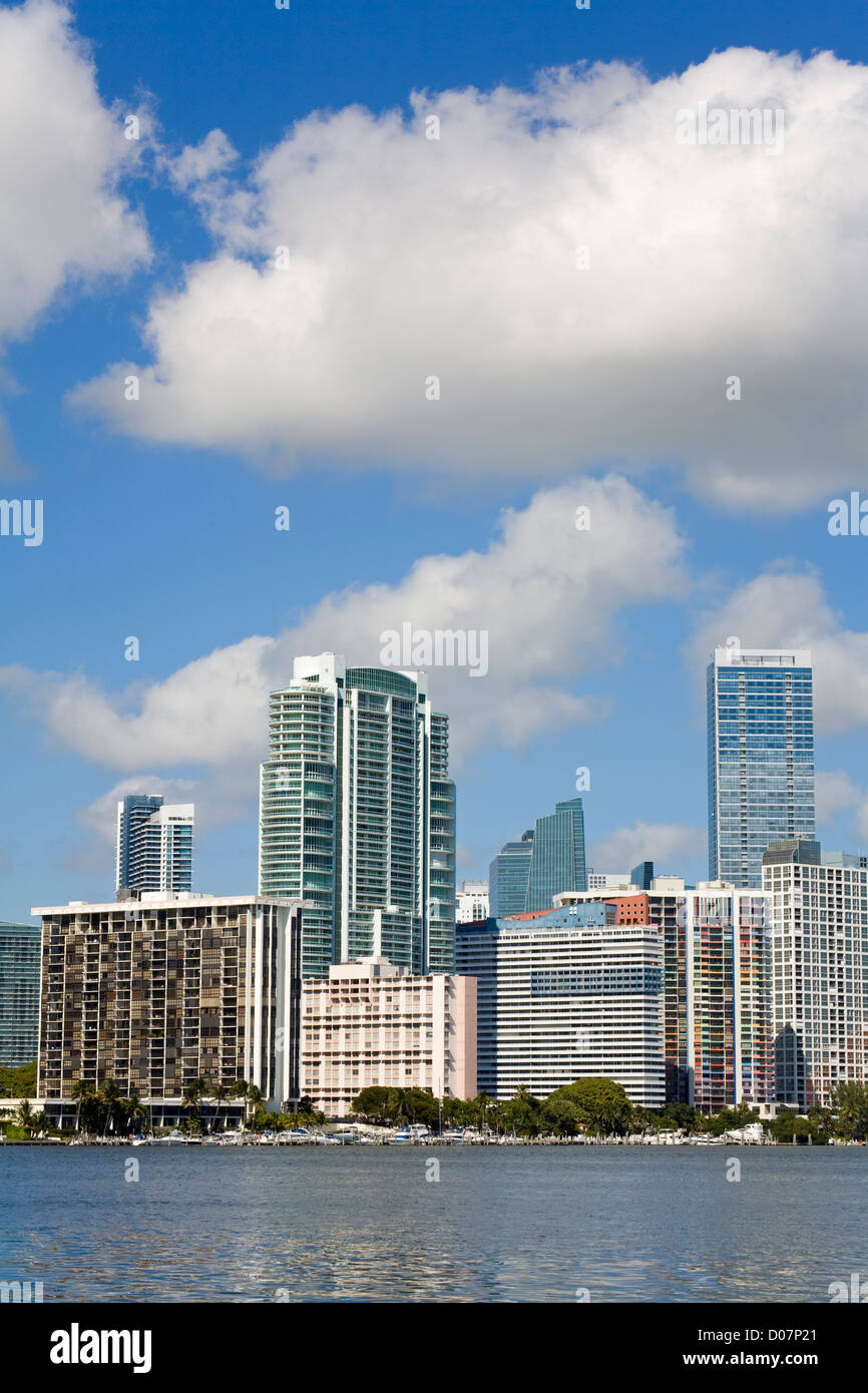 Miami skyline viewed from Key Biscayne,Florida,USA Stock Photo - Alamy