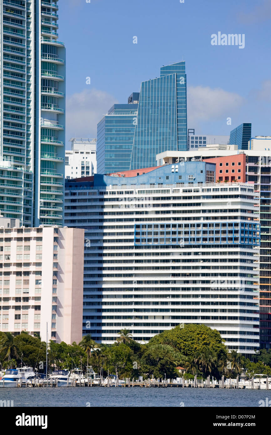 Miami skyline viewed from Key Biscayne,Florida,USA Stock Photo - Alamy
