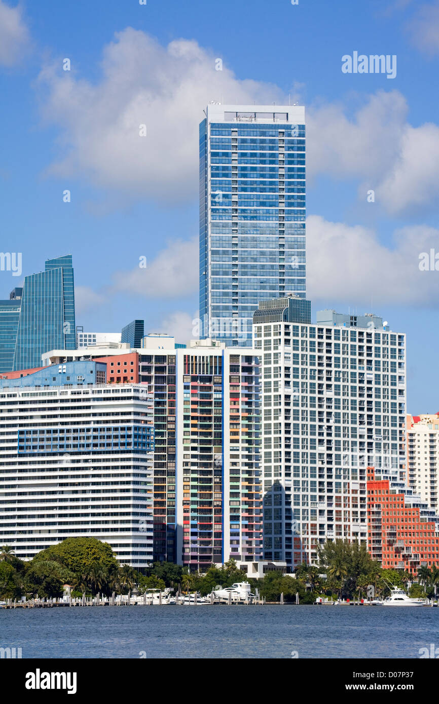 Miami skyline viewed from Key Biscayne,Florida,USA Stock Photo - Alamy