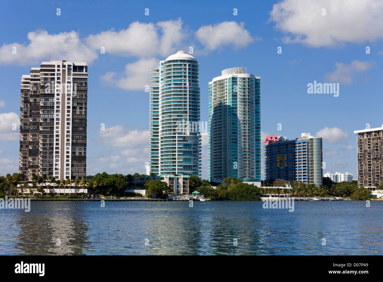 Miami skyline viewed from Key Biscayne,Florida,USA Stock Photo - Alamy